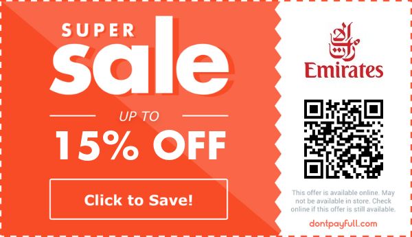 Emirates Promo Codes - 15% Off Coupon Code 2026