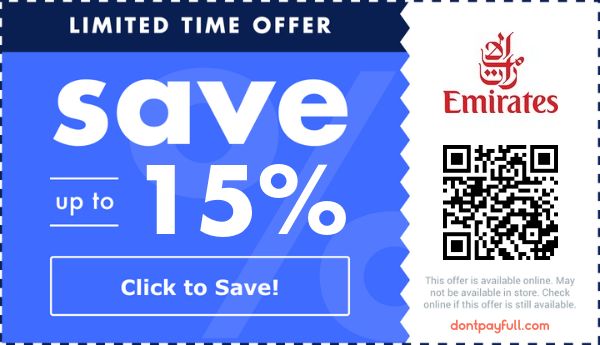 Emirates Promo Codes - 15% Off Coupon Code 2026