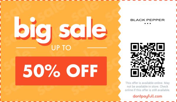 Black Pepper Coupons - 50% Off Coupon Code May 2026