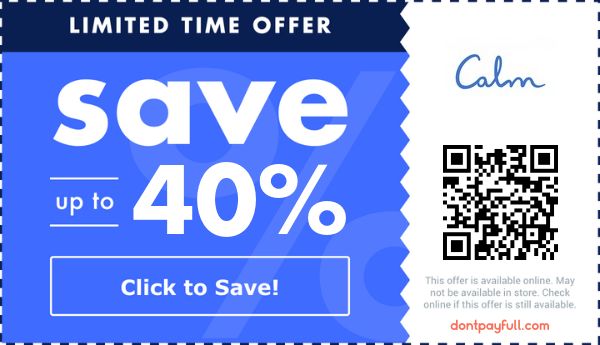 Calm Discount Codes - 65% Off Coupon Code May 2026