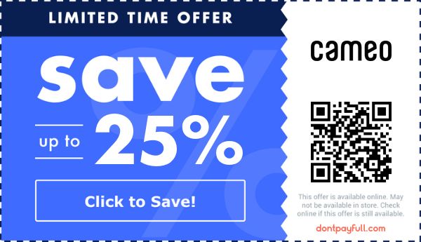 Cameo Promo Codes - 25% Off Coupon Code May 2026