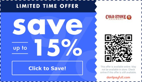 Cold Stone Creamery Coupons - Get 15% Off in May 2026