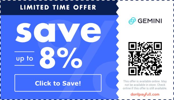 Gemini Promo Codes - $50 Off Discount Code June 2026