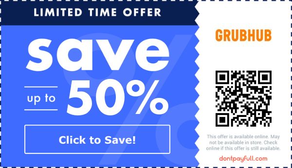 GrubHub Promo Codes - 75% Off Coupon May 2026