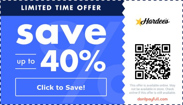 Hardees Coupons - 40% Off Promo Code December 2025