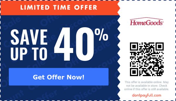 HomeGoods Coupon Codes - 60% Off Coupon May 2026