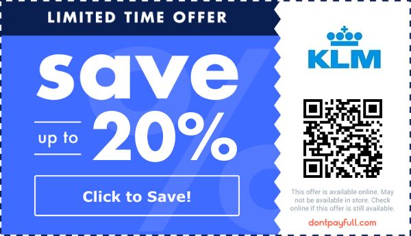 KLM Discount Codes - 20% Off Coupon April 2026