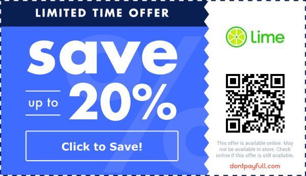 Lime Promo Codes - $8 Off Coupon Code May 2026