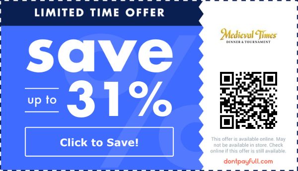 Medieval Times Coupons - 38% Off Promo Code May 2026