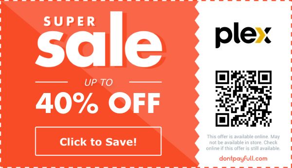 Plex Coupons - 40% Off Coupon Code May 2026