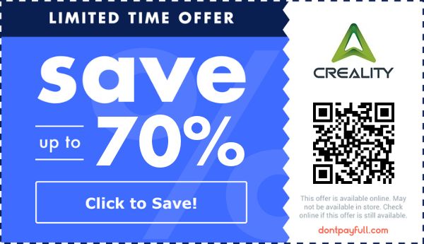 Creality Coupon Codes - 20% Off Discount Code May 2026