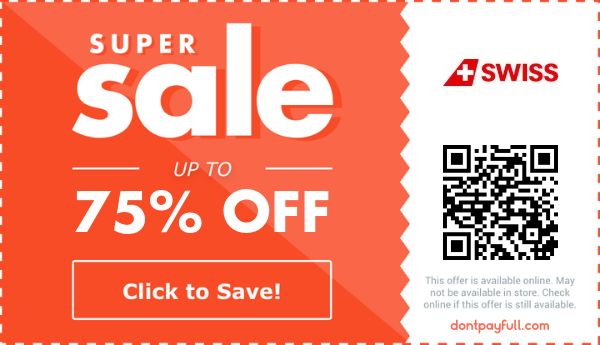 Swiss Airlines Promo Codes - Get 75% Off in April 2026