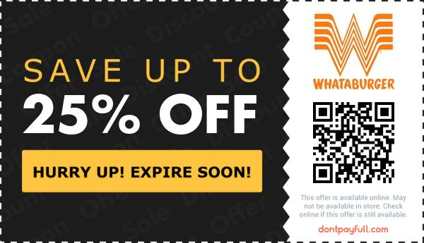 WhatABurger Coupons - 25% Off Promo Code Dec 2025